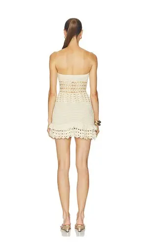 Retrofete Vali Crochet Dress In Ivory