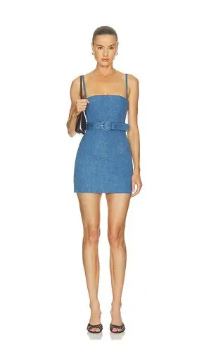 LOVERS AND FRIENDS Mabel Denim Mini Dress In Blue - Medium Indigo