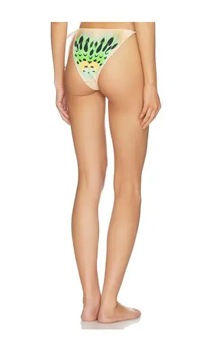 AFRM Cali Beaded Bikini Bottom In Green,beige