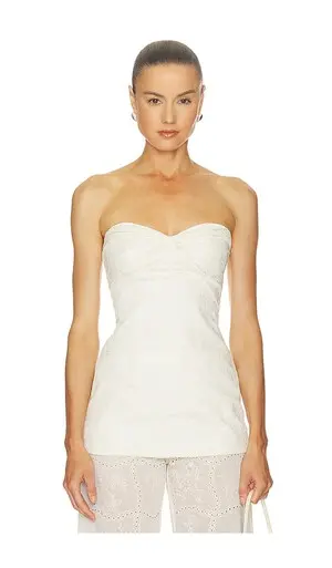 Amanda Uprichard Strapless Soho Tunic In Ivory - Eggshell