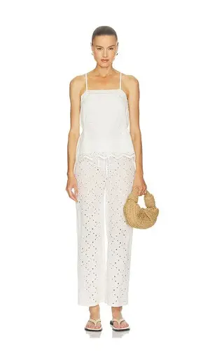 BOBI Side Smocked Lace Cami Top