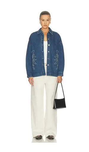 THE WOLF GANG Amana Denim Shirt In Blue