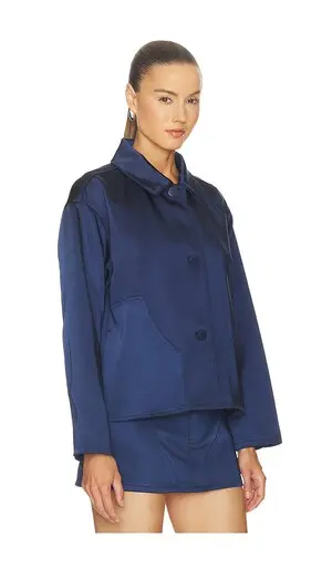 Renggli Satin Jacket In Navy