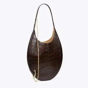 Tory Burch Pierced Croc-embossed Soft Bag - Coco
