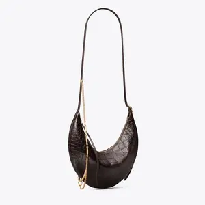 Tory Burch Tory Burch Pierced Croc-Embossed Leather Crossbody Bag Coco