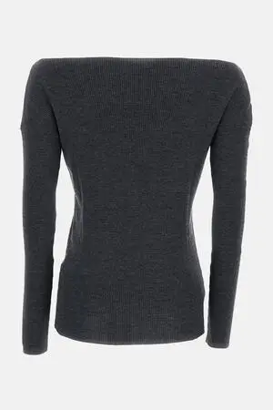 PAROSH Ribbed Boat-neck Sweater