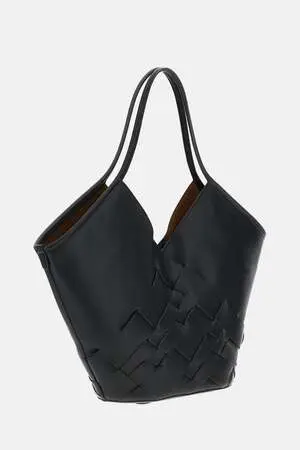 Hereu Coloma Woven Leather Tote - Black