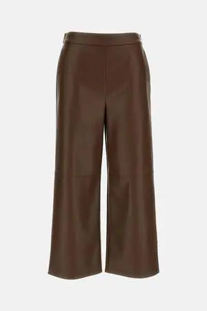 Max Mara Cropped Leather Finish Jersey Pants