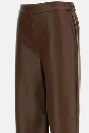 Max Mara Cropped Leather Finish Jersey Pants