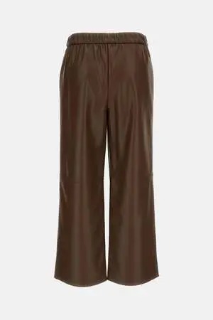 Max Mara Cropped Leather Finish Jersey Pants