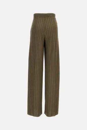 Max Mara Pantalone In Jersey Gessato - Beige