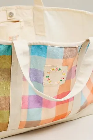 SUNSHINE TIENDA Rabow Plaid Canvas Tote