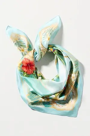 Agua Bendita Island Bliss Silk Scarf - Blue Pattern