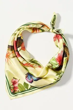 ELEGANCIA TROPICAL Silk Scarf - Green