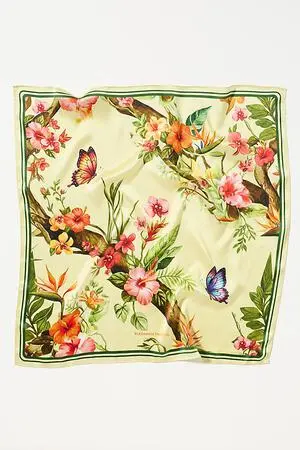 ELEGANCIA TROPICAL Silk Scarf - Green