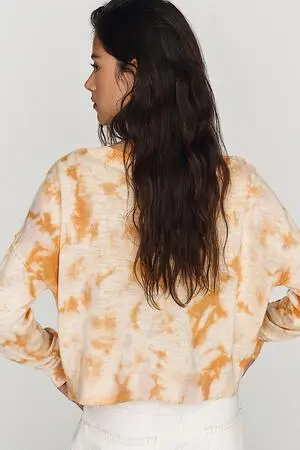 PILCRO Bleached Graphic Crewneck Sweatshirt