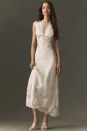 For Love & Lemons Adrift Sat Maxi Dress - Cream