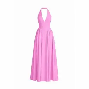 ICON LEVA Freya Chiffon Halter Maxi Dress - Pink