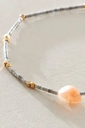 Free People Sol Semiprecious Stone Bracelet - Blush/silver