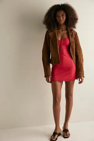 Only Hearts Delicious With Lace Mini Slip Dress - Rosehip