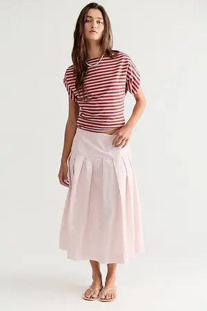GEEL Fletcher Striped Top - Cherry/blush