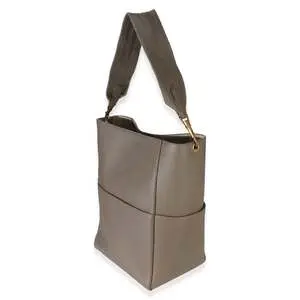 Celine Taupe Soft Grained Calfskin Sangle Bucket Bag - Gray