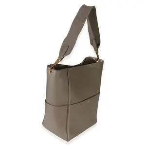 Celine Taupe Soft Grained Calfskin Sangle Bucket Bag - Gray