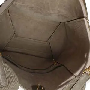 Celine Taupe Soft Grained Calfskin Sangle Bucket Bag - Gray