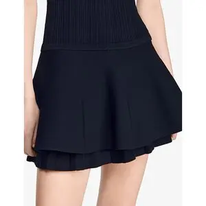 Sandro Sleeveless Ruffled Hem Mini Dress