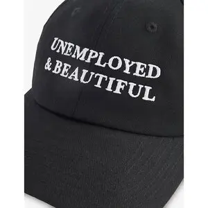 UNTIL FURTHER NOTICE Embroidered Cotton Cap - Black