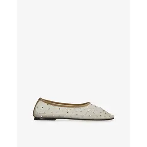 Dear Frances Balla Crystal Embellished Mesh Ballet Flats
