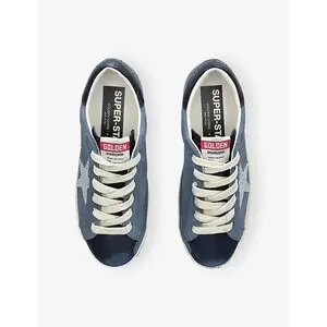 GOLDEN GOOSE Super-star Suede Low-top Trainers - Denim