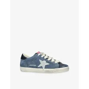 GOLDEN GOOSE Super-star Suede Low-top Trainers - Denim