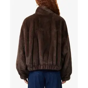 Max Mara Faux Fur High Neck Jacket