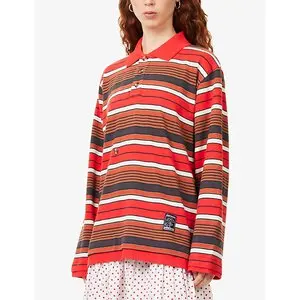 DAMSON MADDER Rugby Sweatshirt With Stripe Print And Multi-way Wear