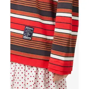 DAMSON MADDER Rugby Sweatshirt With Stripe Print And Multi-way Wear