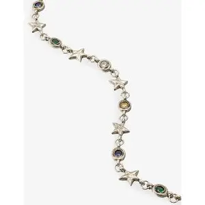 TWOJEYS Sterling Plated Brass Star Link Necklace