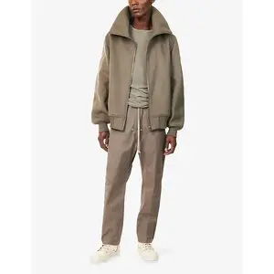 Rick Owens High-neck Wool Bomber Jacket - Dust