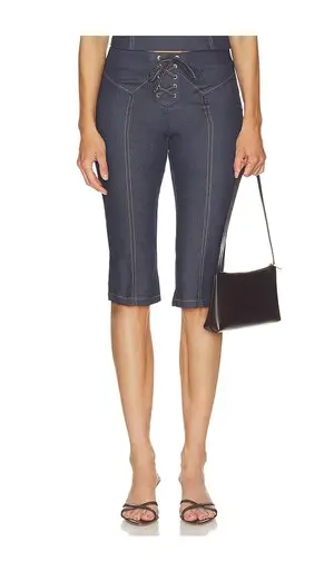 BY.DYLN Capri Jeans With Lace-up Detailing