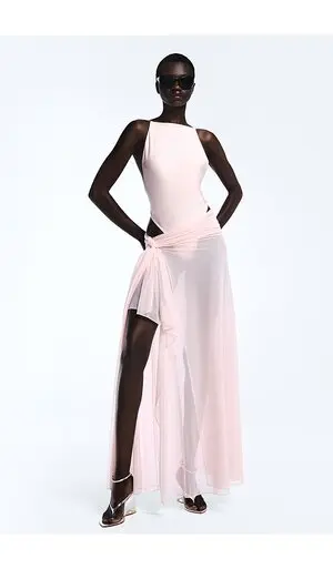 Revolve Draped Maxi Skirt With Asymmetric Detail - Pink