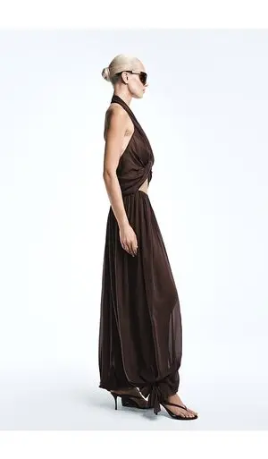Revolve Adela Georgette Silk Top - Brown