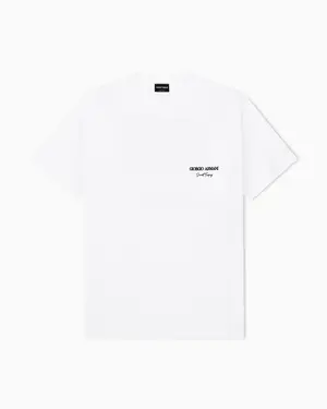Giorgio Armani Cotton Interlock Jersey T-shirt With Print On The Back
