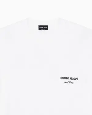 Giorgio Armani Cotton Interlock Jersey T-shirt With Print On The Back
