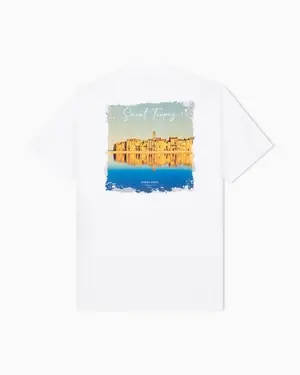Giorgio Armani Cotton Interlock Jersey T-shirt With Print On The Back - Patterned