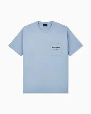 Giorgio Armani Cotton Interlock Jersey T-shirt With Print On The Back