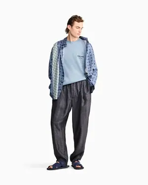 Giorgio Armani Cotton Interlock Jersey T-shirt With Print On The Back
