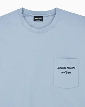 Giorgio Armani Cotton Interlock Jersey T-shirt With Print On The Back