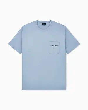 Giorgio Armani Cotton Interlock Jersey T-shirt With Print On The Back