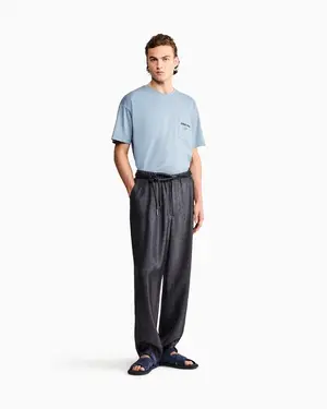 Giorgio Armani Cotton Interlock Jersey T-shirt With Print On The Back