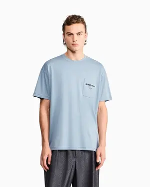 Giorgio Armani Cotton Interlock Jersey T-shirt With Print On The Back